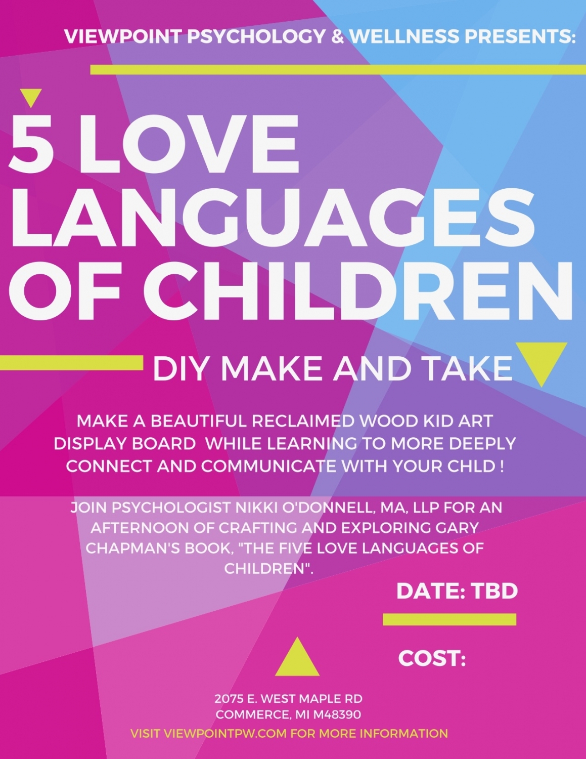 The 5 Love Languages of Children- make and take - Events - Viewpoint ...